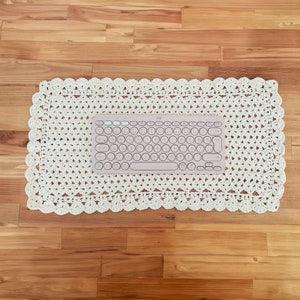 Crochet Keyboard Pad, Knitted Keyboard Pad, Mouse Pad, Rectangle ...
