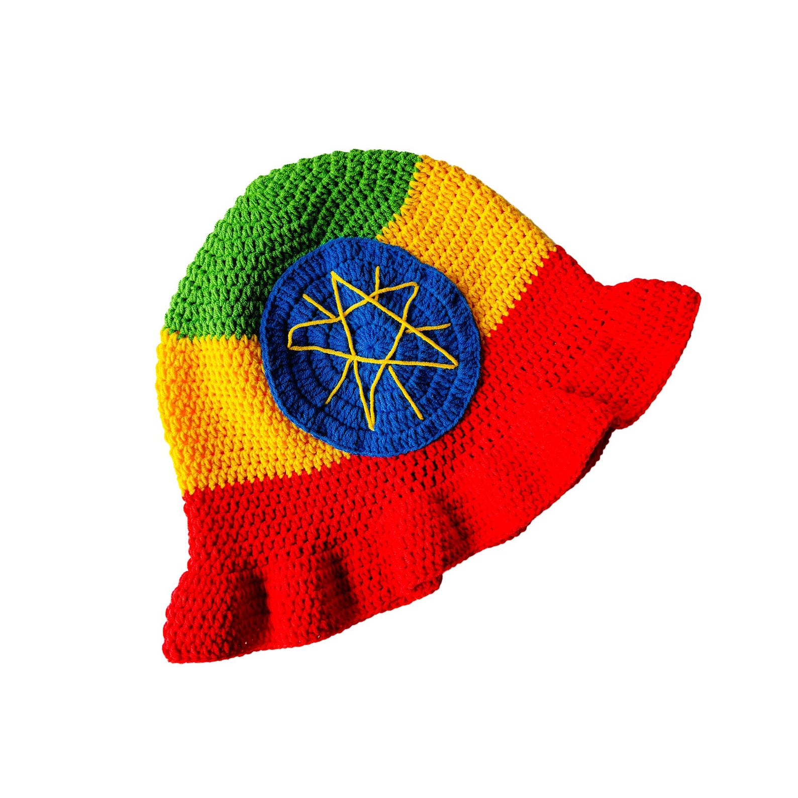USA Crochet Country Flag Bucket Hat, Knitted Country Summer Knit Hat ...