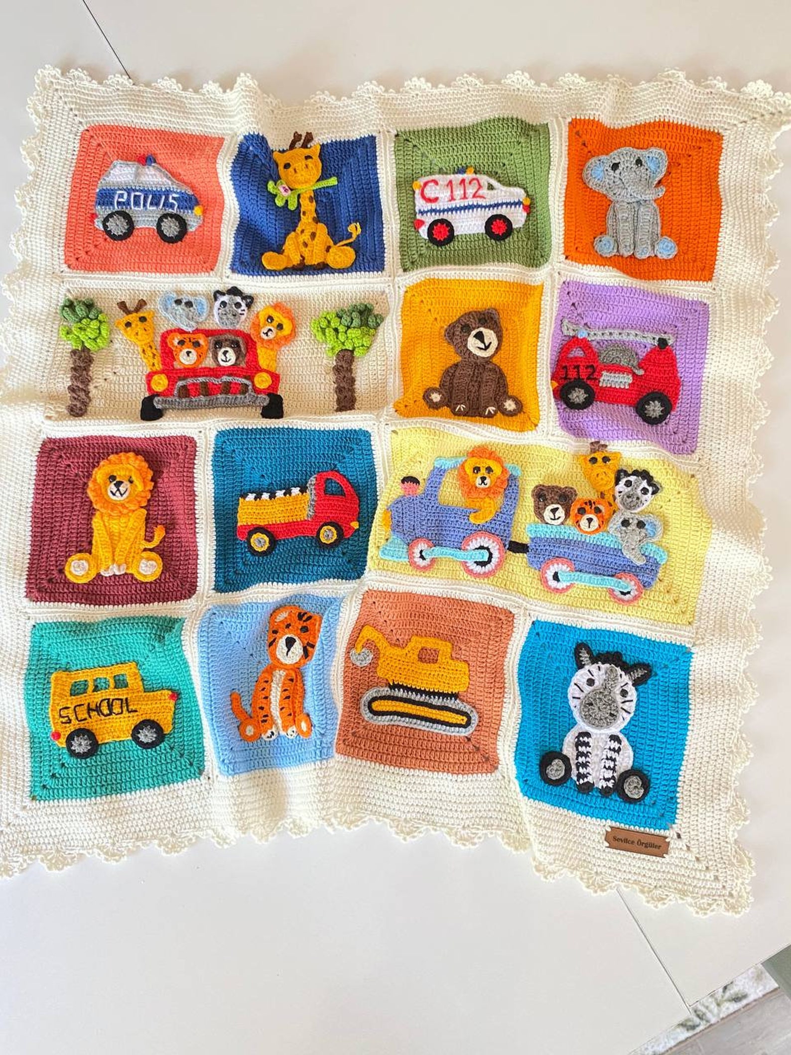 Knit Animal Newborn Blanket, Crochet Baby Blanket, Knit Safari Zoo ...
