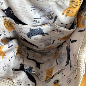 Knitted Cat Bags, Cat Design Purse, Cat Shopping Bag, Crochet Shoulder ...