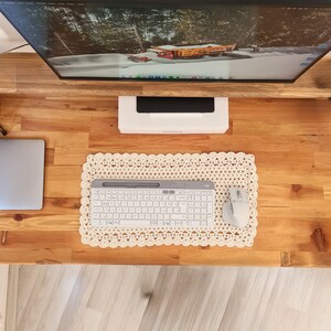 Crochet Keyboard Pad, Knitted Keyboard Pad, Mouse Pad, Rectangle ...