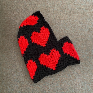 Knitted Heart Love Balaclava, Crochet Love Balaclava for Women, Unisex ...