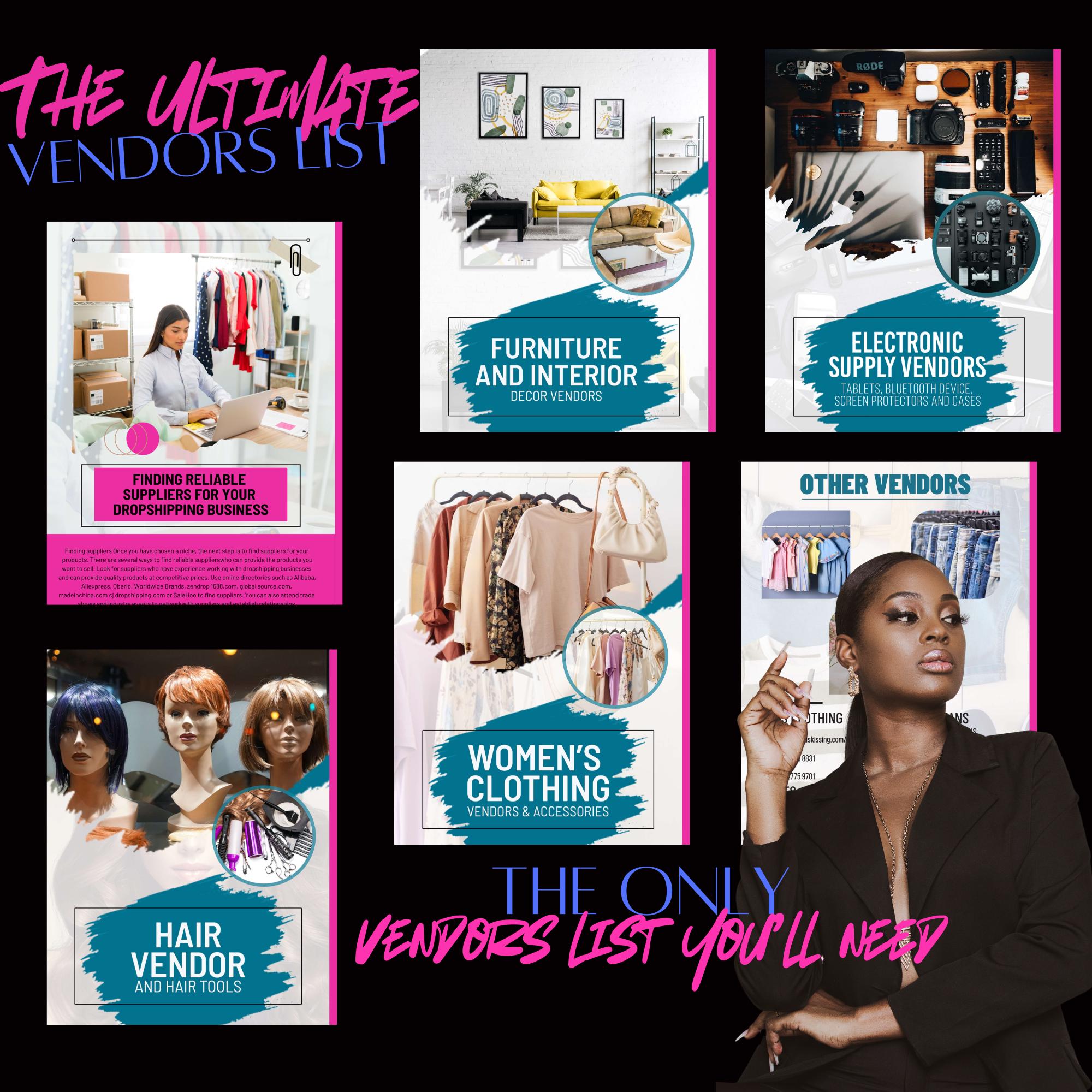 The Ultimate Vendors List | PLR| Selling Online | Vendors List | Beauty Vendors | Clothing ...