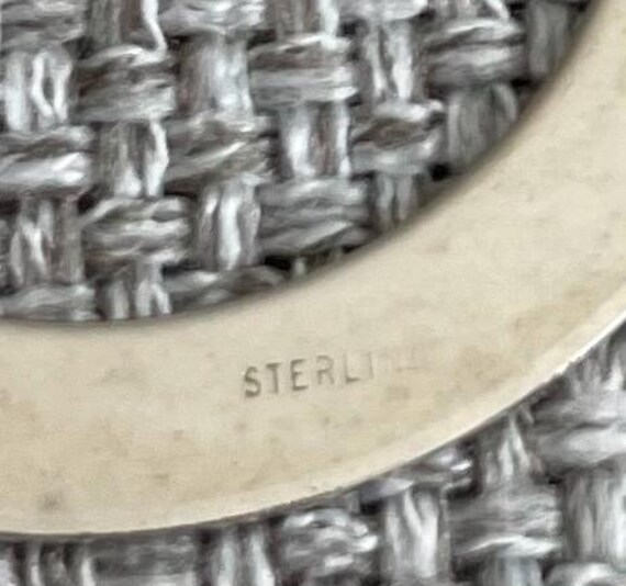 Vintage Circle pin, modern and simple, sterling - Gem