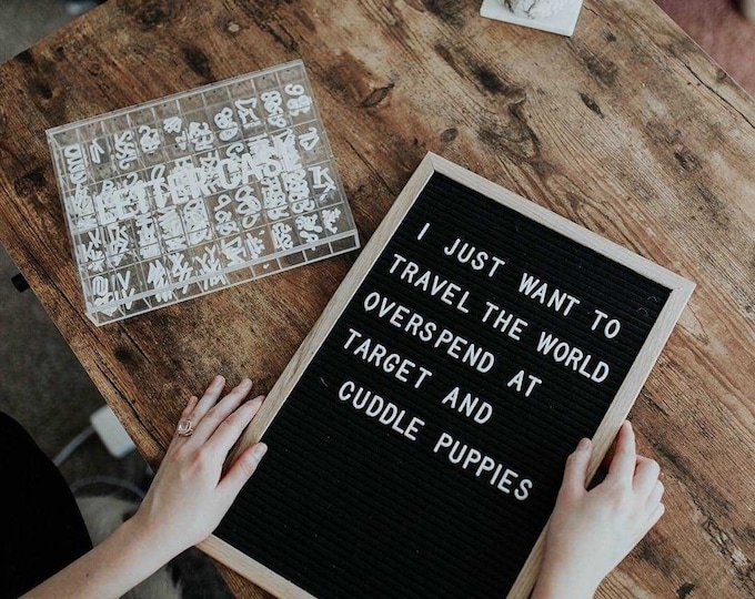 Custom Colour Square Felt Letterboard - Dark Brown - Etsy