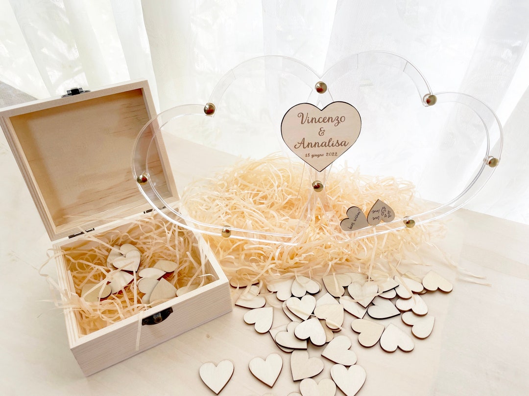 Double Heart Guest Box, Wedding Guest Box Alternative, Wedding Guest ...