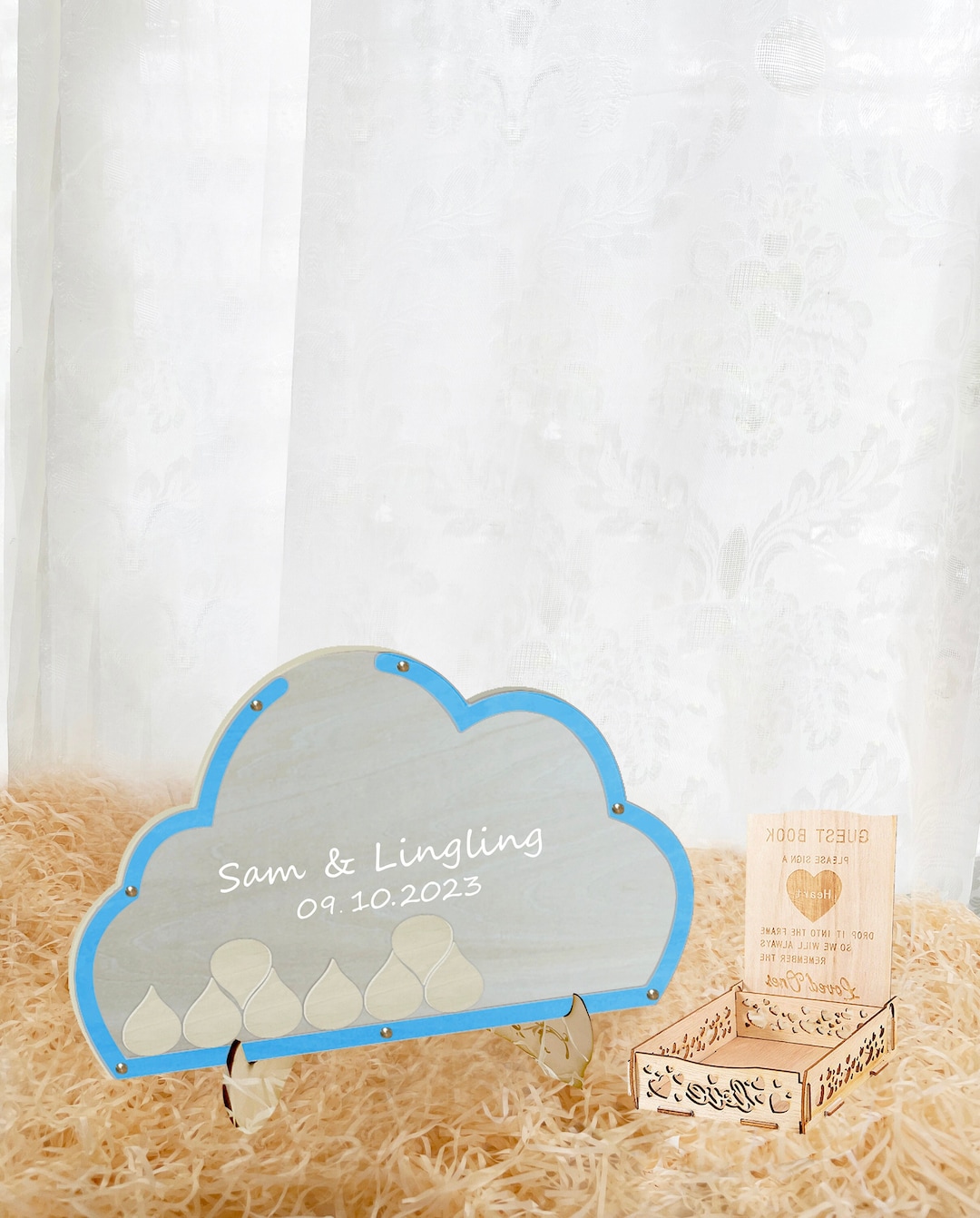 Customized Cloud Guest Book, Wedding Guest Box, Party Guest Box ...