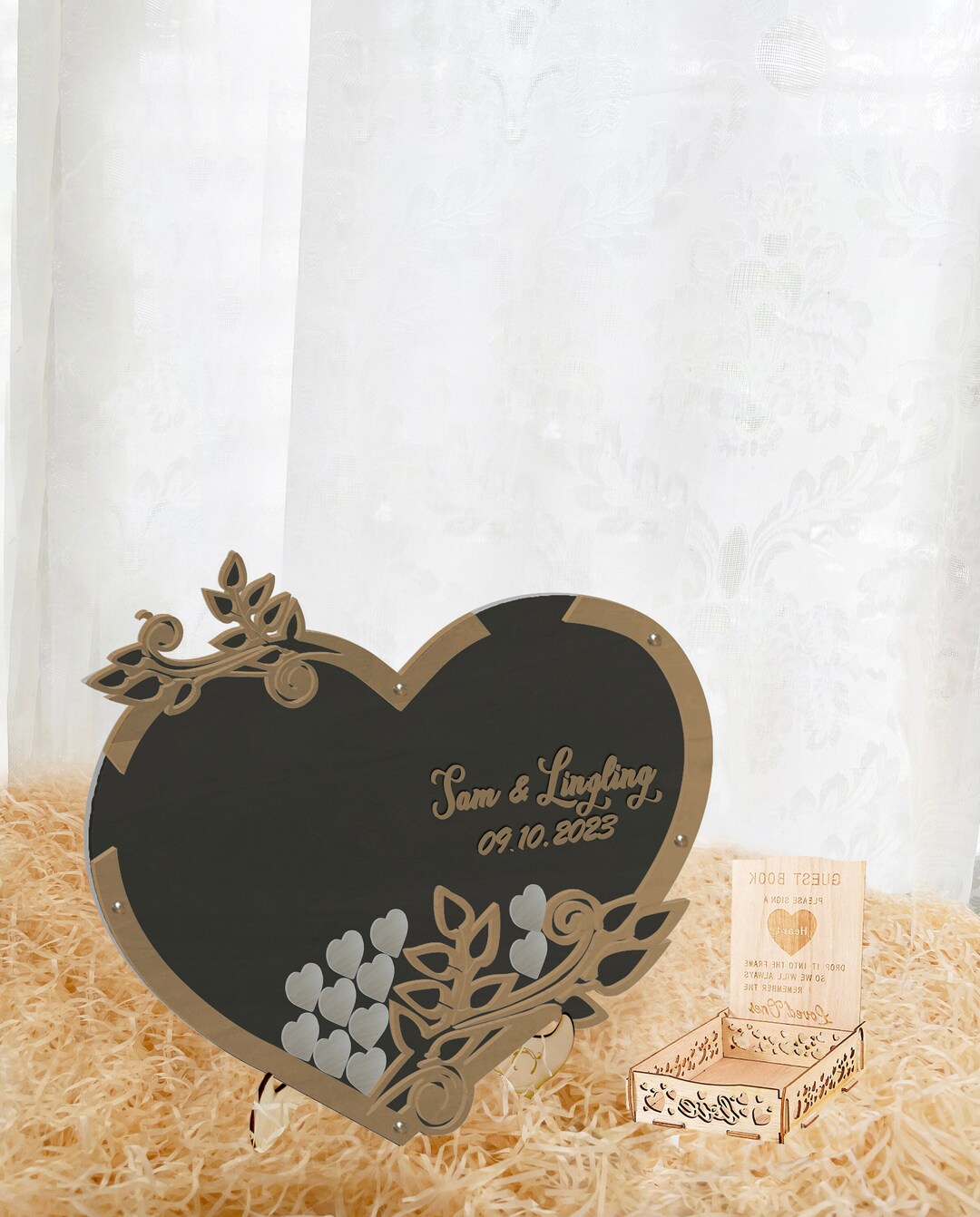 Carved Love Heart Drop Box, Wedding Guest Box Alternative, Custom Guest ...