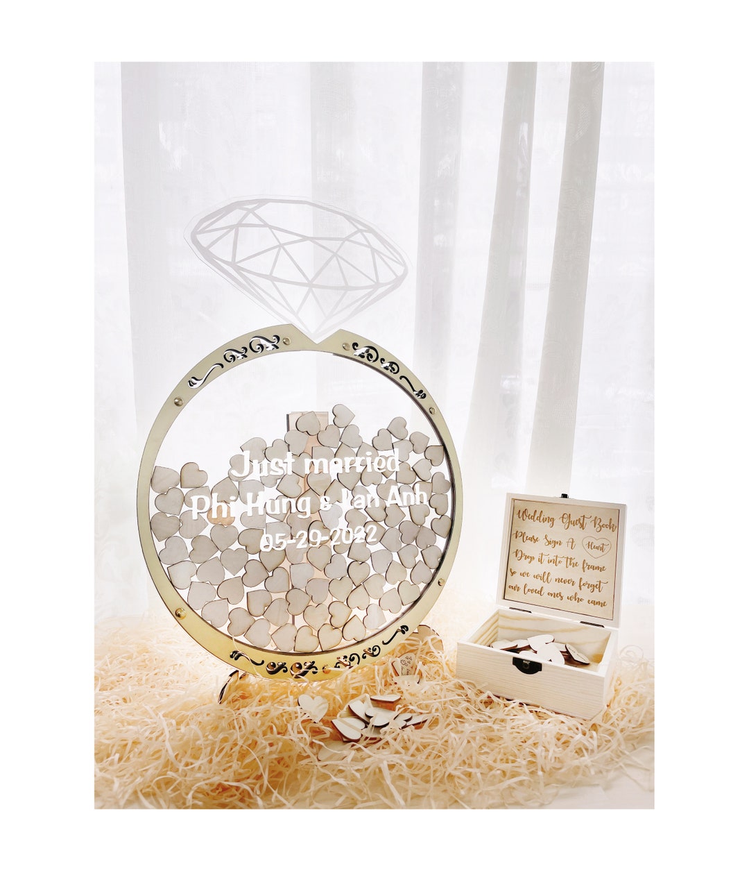 Diamond Guest Box, Wedding Guest Box Alternative, Photo Frame Guest Box ...