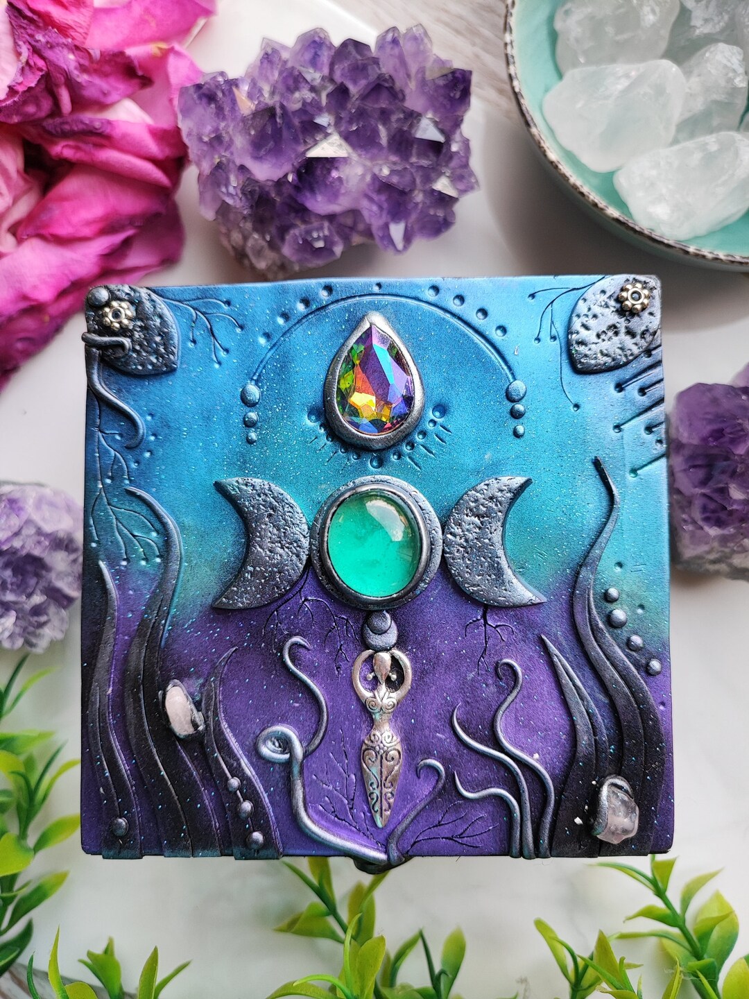 Triple Moon Wooden Decorative Box Gift Box Jewelry Storage - Etsy