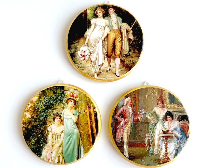 Retro Victorian Decorative Plates Set of 3 Vintage Ceramic - Etsy