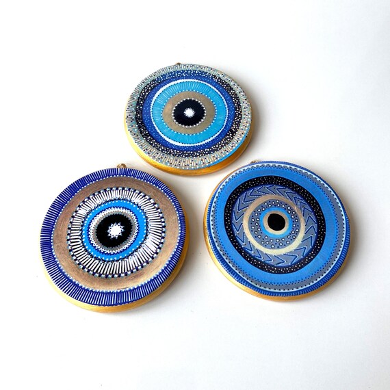 Evil Eye Decorative Plates Set of 3 Ceramic Wall Decor | Etsy