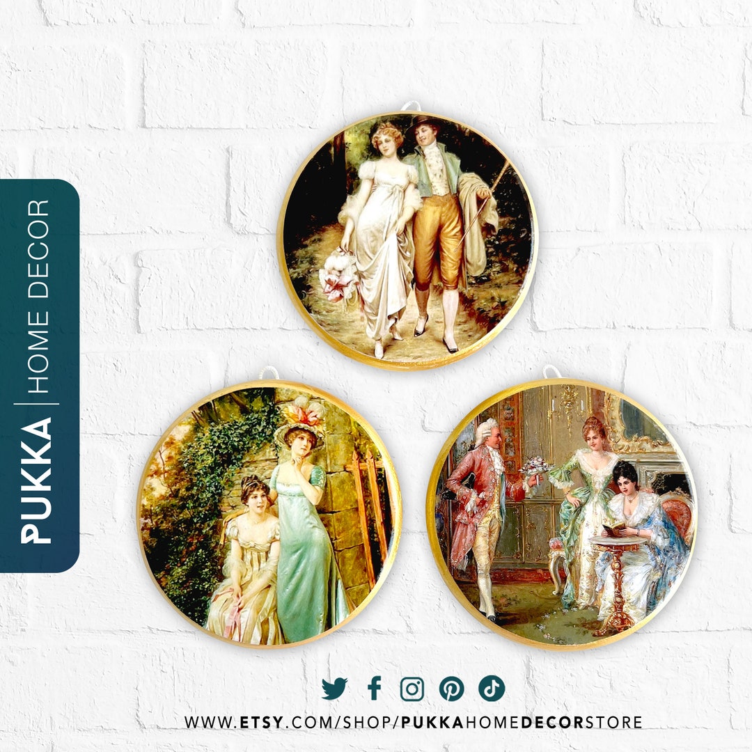 Retro Victorian Decorative Plates Set of 3 Vintage Ceramic - Etsy
