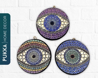 Evil Eye Decorative Wall Art Set of 3 Blue Eye Wall Plate - Etsy