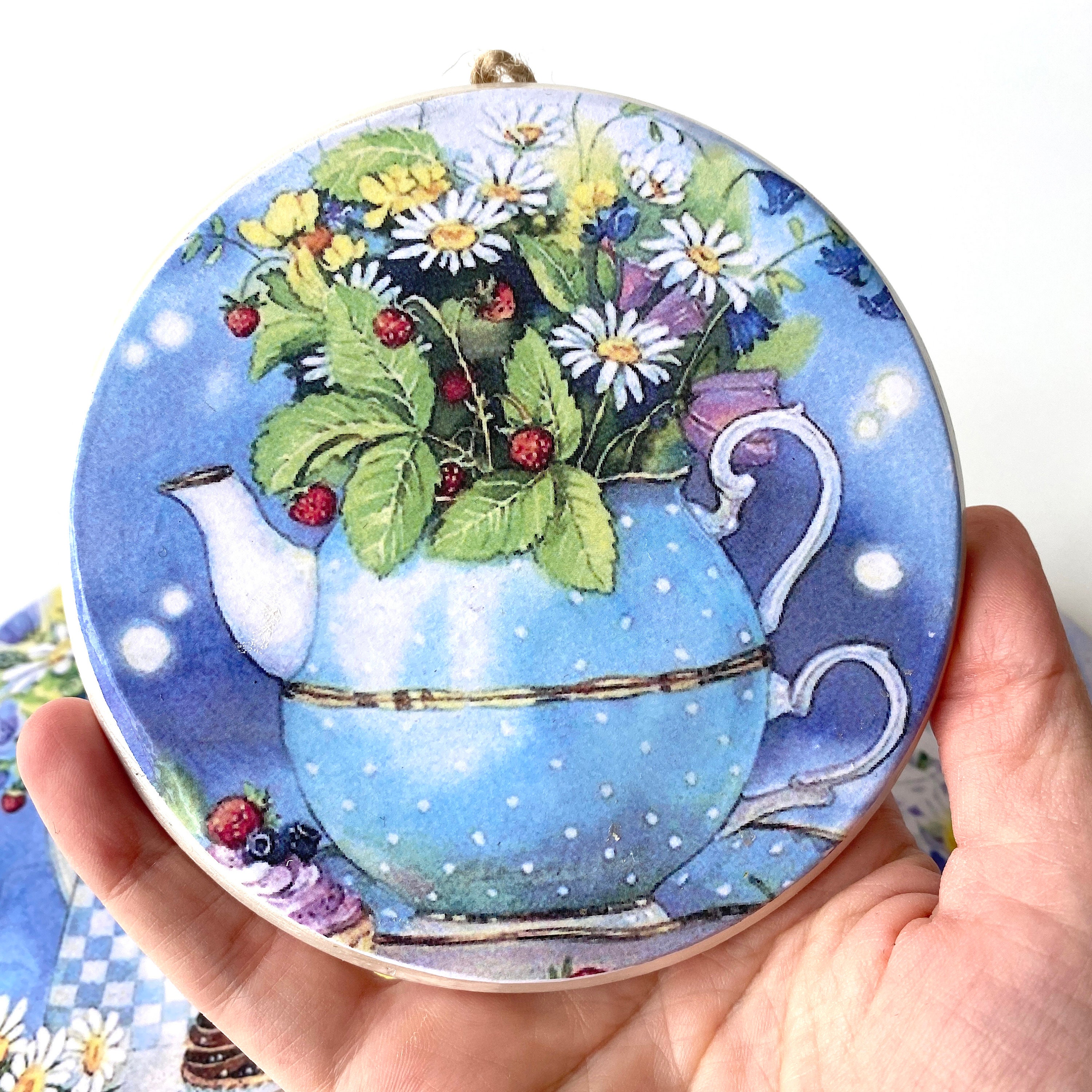 Flower Decorative Plates Set of 3, Vintage Decorative Ceramic Wall ...