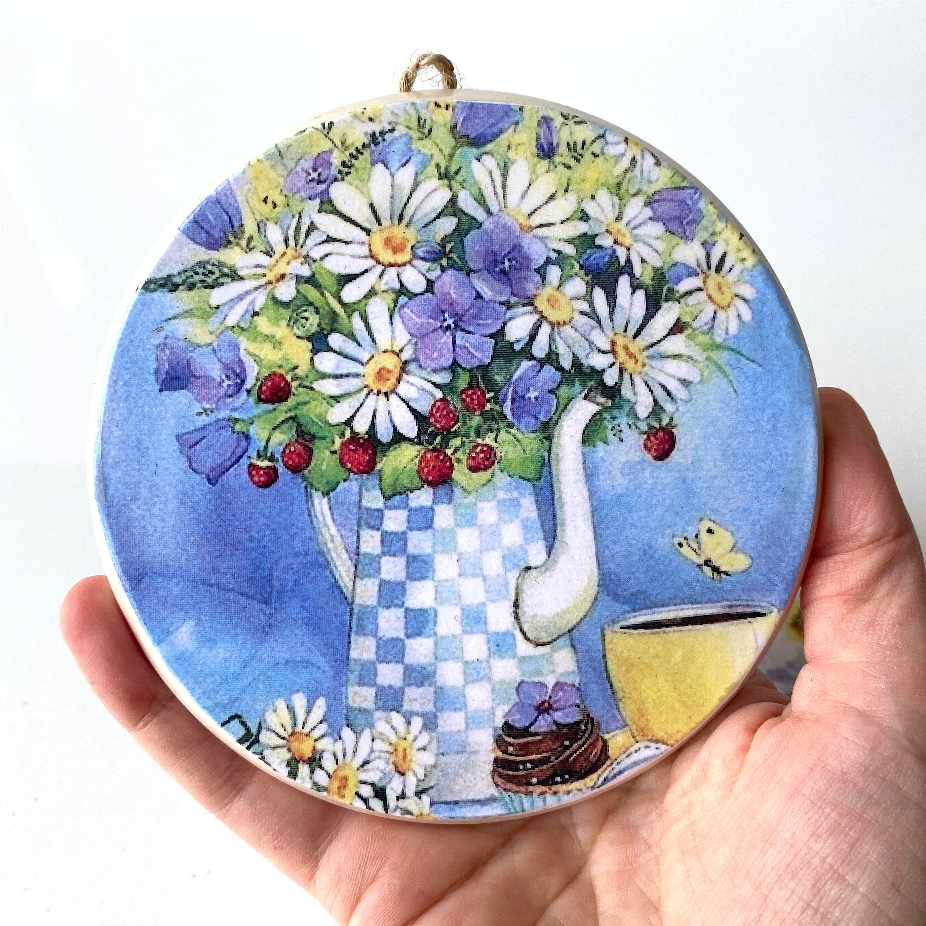 Flower Decorative Plates Set of 3, Vintage Decorative Ceramic Wall ...