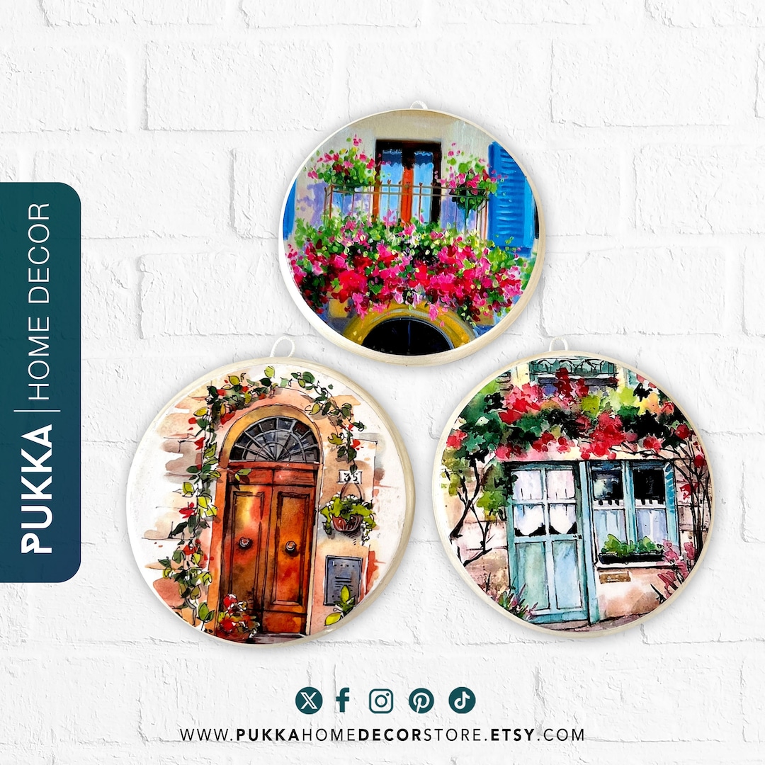 Ceramic Wall Plate Set of 3, Ceramic Wall Art, Decorative Plates, Wall ...