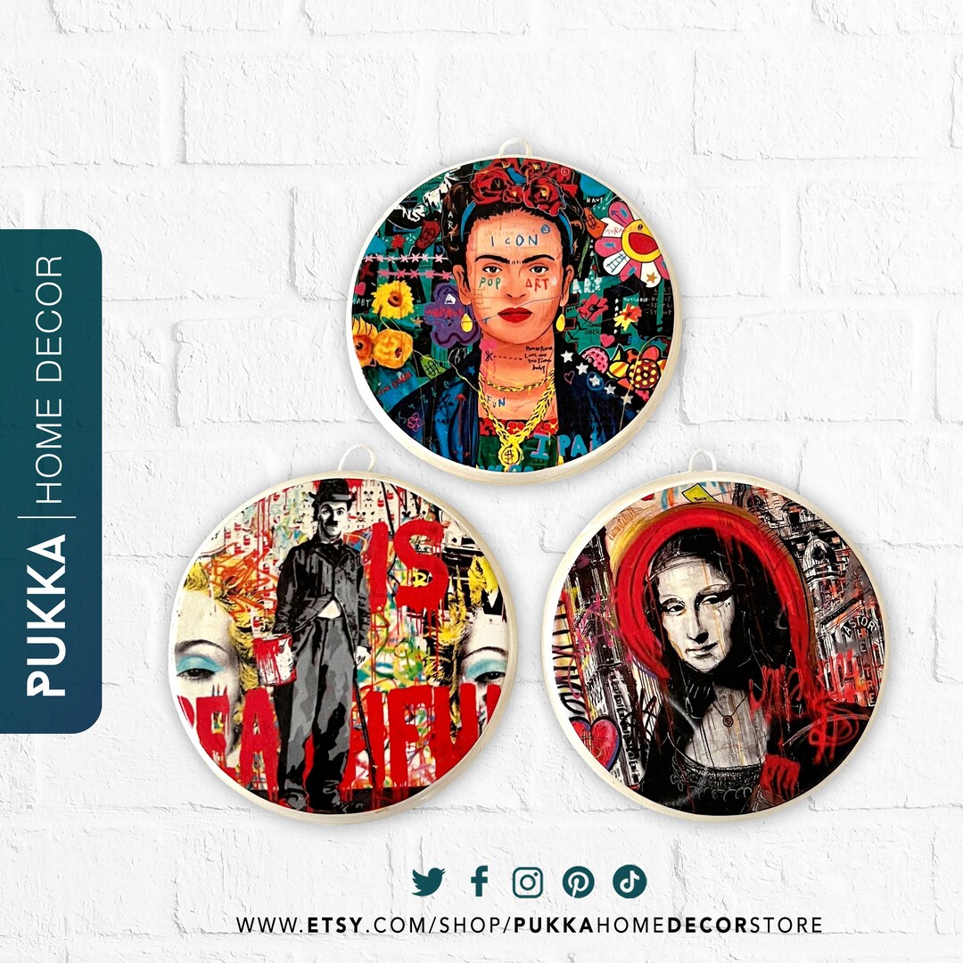 Vintage Decorative Plates Set of 3 Frida Kahlo Carlie - Etsy