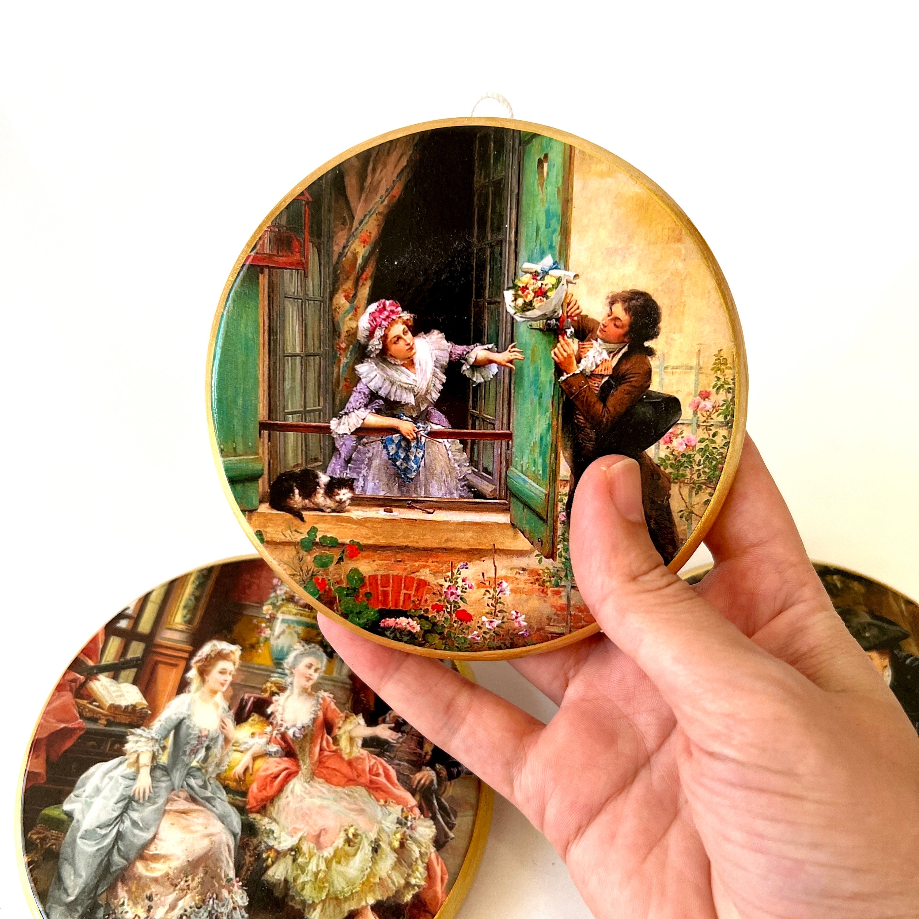 Retro Victorian Decorative Plates Set of 3 Vintage Ceramic - Etsy