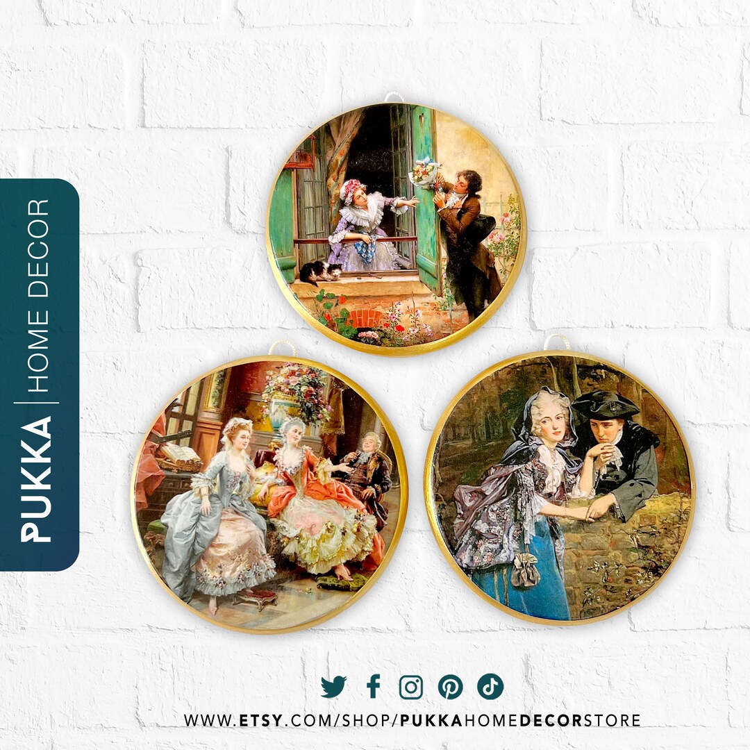 Retro Victorian Decorative Plates Set of 3 Vintage Ceramic - Etsy