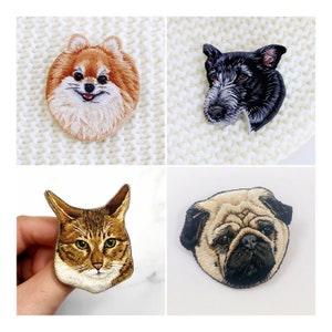 Custom Pet Portrait Embroidery Custom Embroidered Pet Cat - Etsy