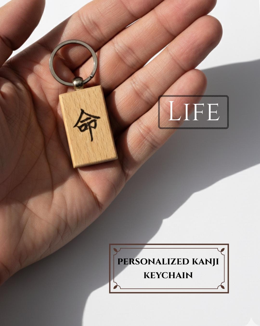 Personalized Custom Wooden Japanese Name Keychain Authentic Kanji ...