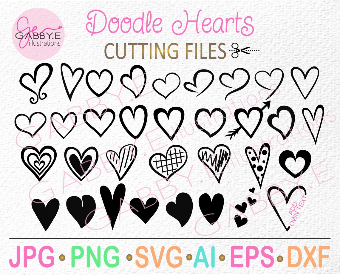 Hand Drawn Heart Svg-doodle Heart Svg-heart SVG - Etsy