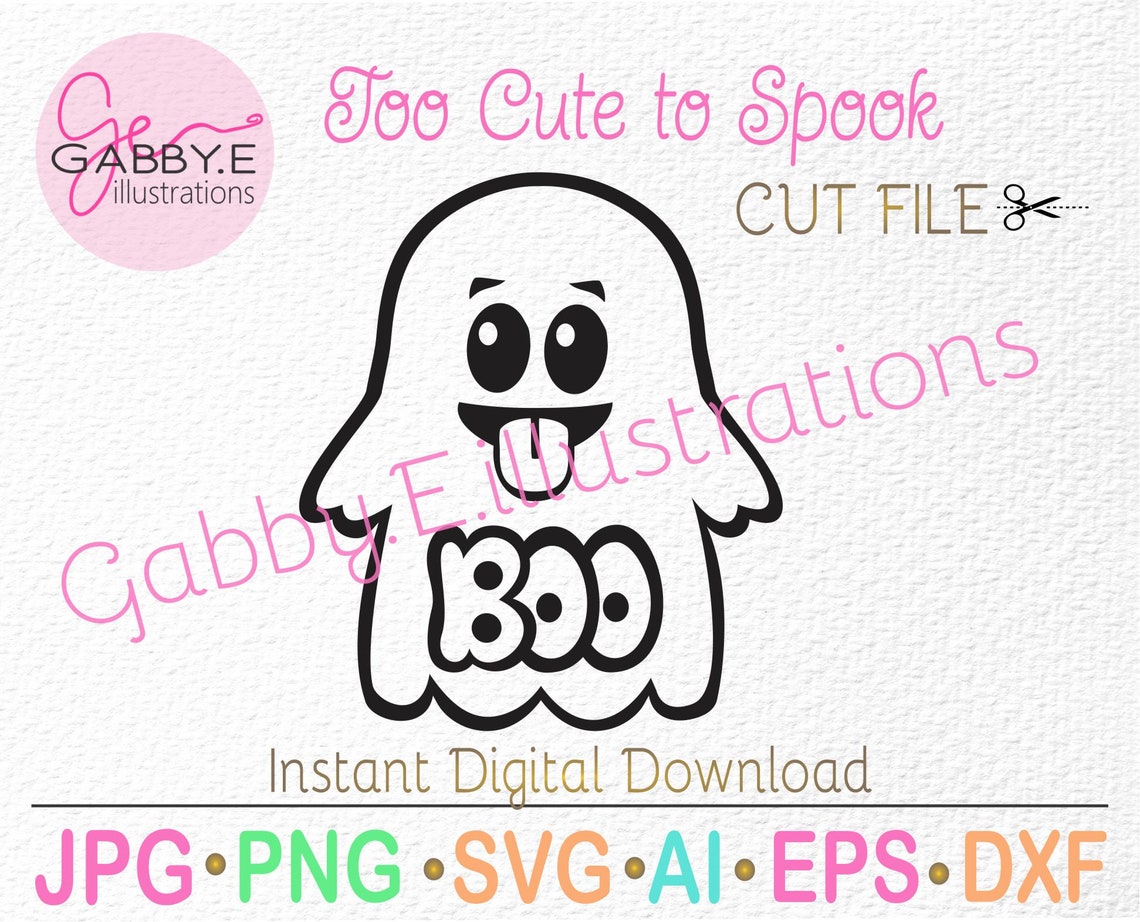 Boo Svg-ghost Svg-cute Ghost Svg-spook-happy Halloween - Etsy