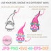 Girl Gnome Svg-gnome Clipart-gnome Svg Files for Cricut-cute Garden ...