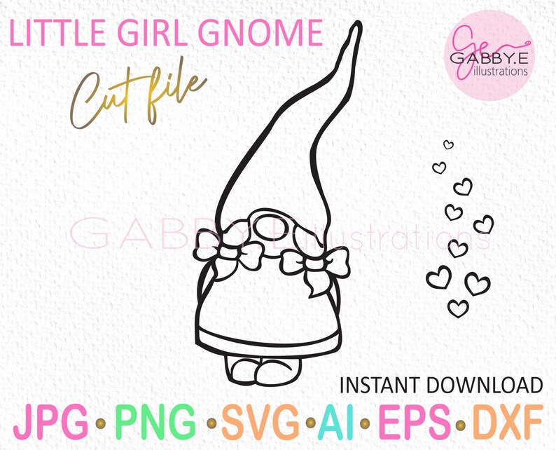 Girl Gnome Svg-gnome Svg Files for Cricut-gnome Clipart-cute Garden ...