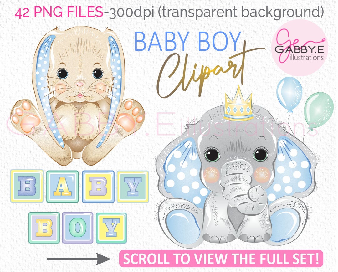 Cute Bunny Rabbit Clipart-baby Bunny Print-elephant Clipart-little ...