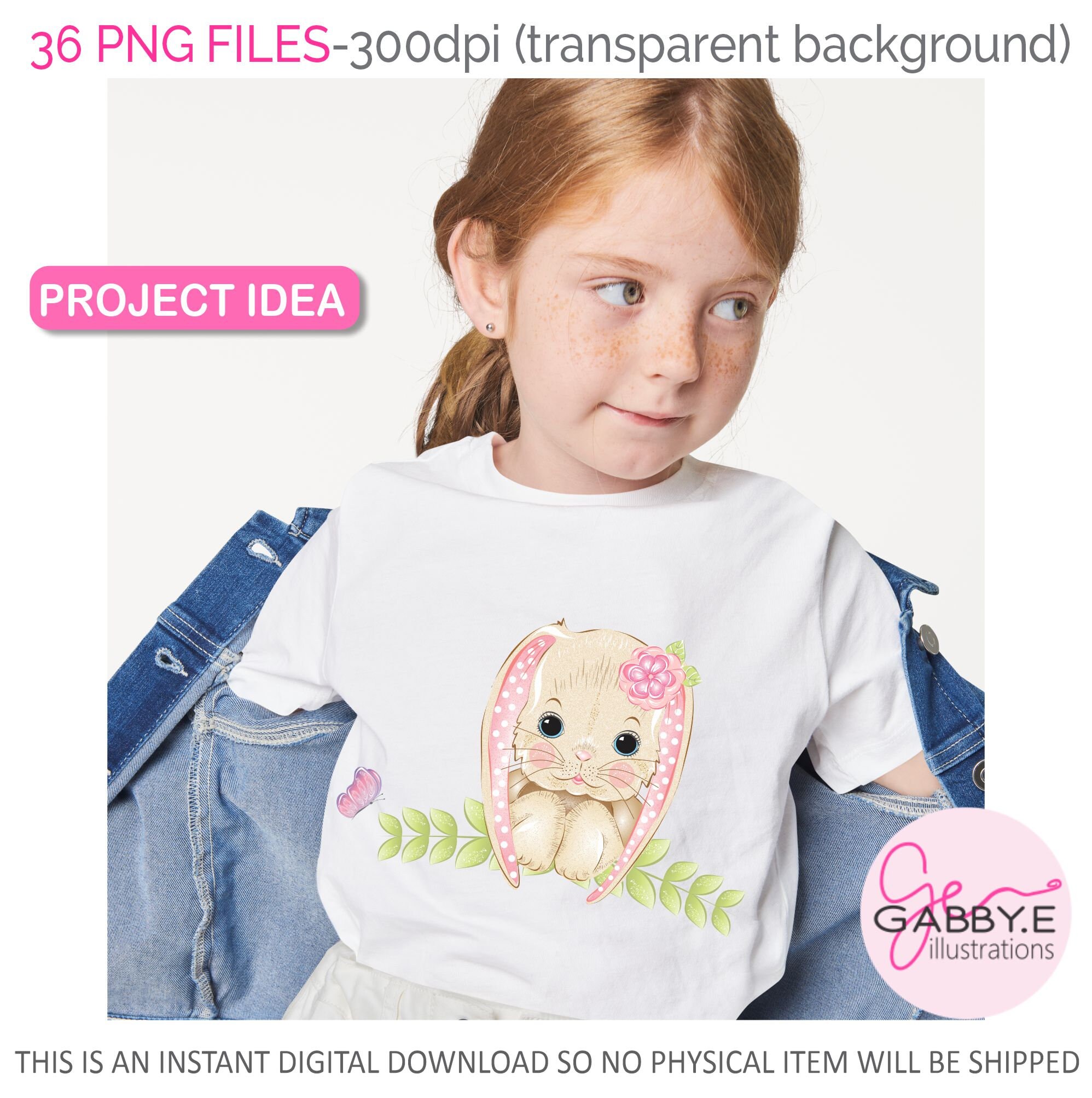 Bunny Png-bunny Clipart-cute Animals Clipart-baby Girl - Etsy