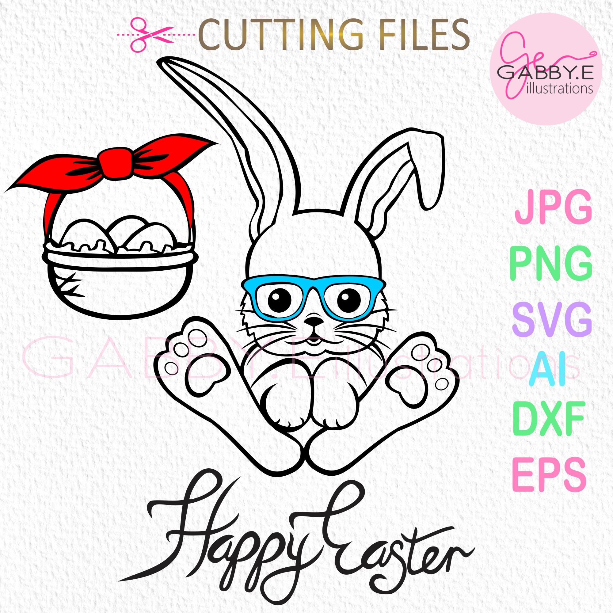 Easter Bunny SVG Cut File Bundle-happy Easter Svg-easter Bunny Face Svg ...