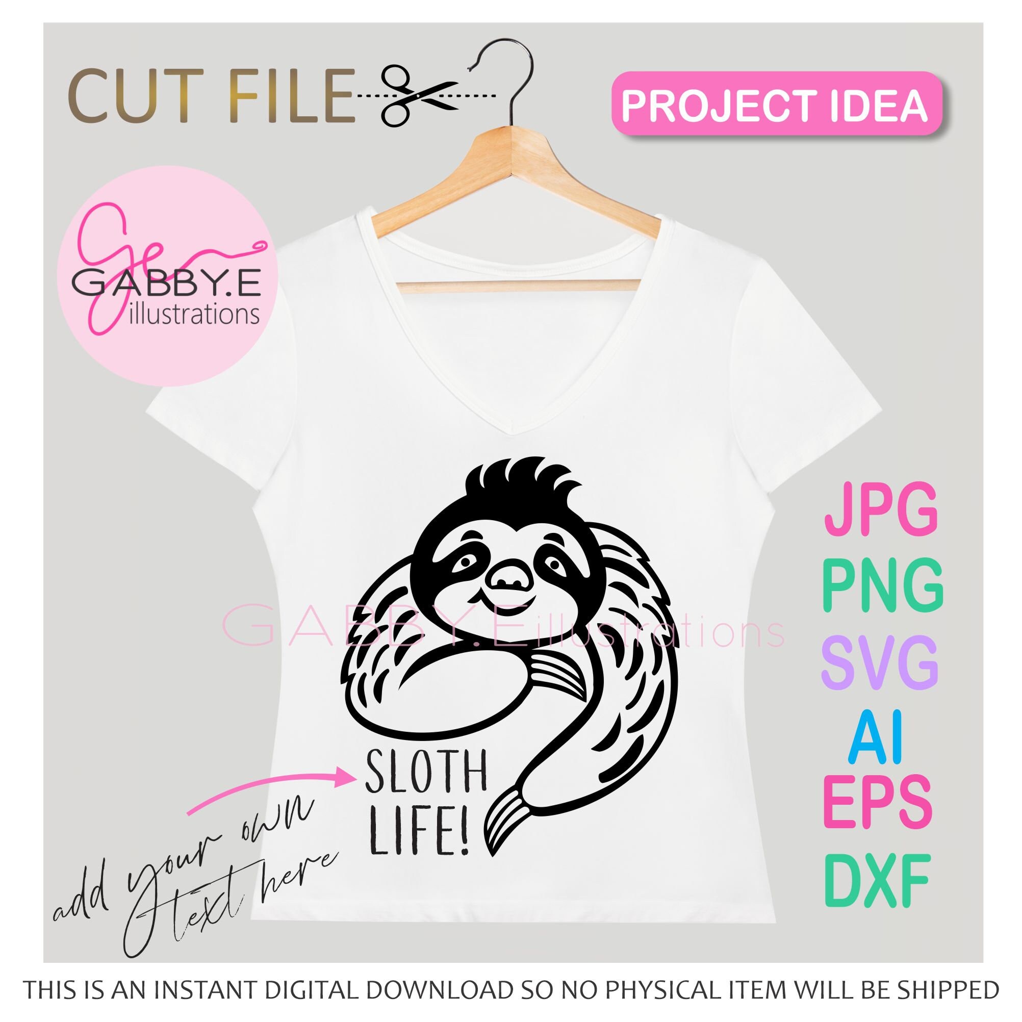 Use My Cute Sloth SVG Cut File on Your Cricut or Silhouette - Etsy