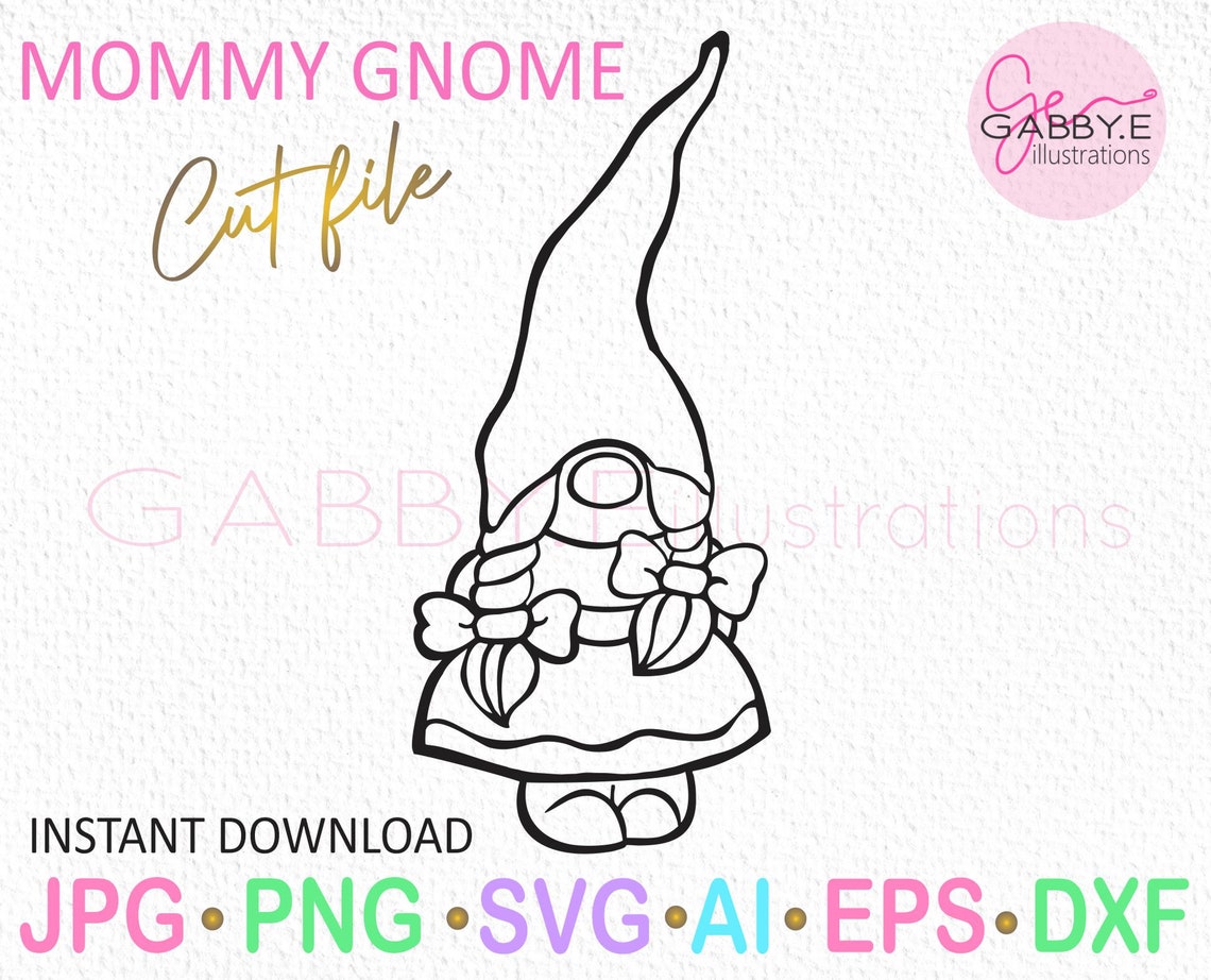 Girl Gnome Svg-gnome Clipart-gnome Svg Files for Cricut-cute Garden ...