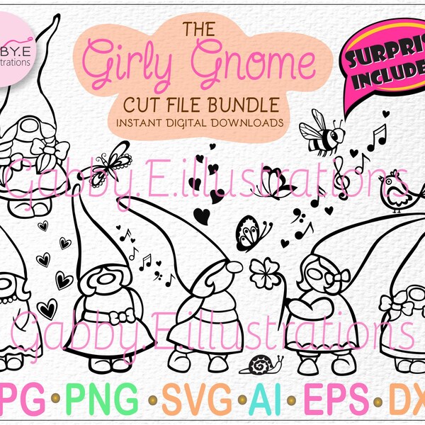 Girl Gnome Svg - Etsy