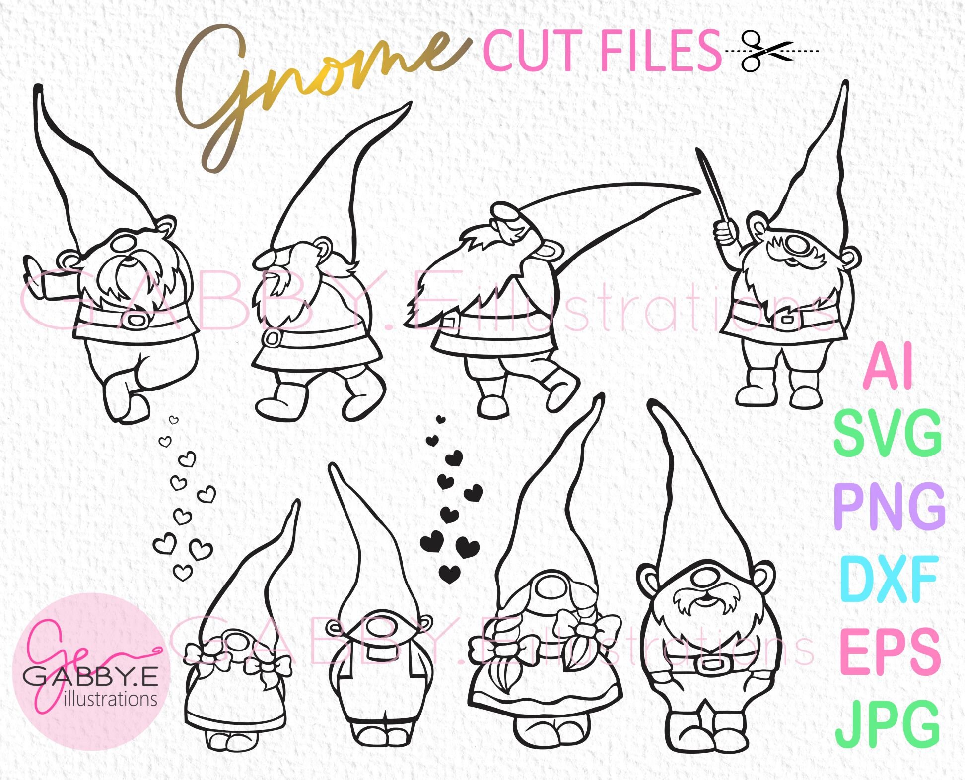 Gnome SVG Files for Cricut-gnomes Svg-gnome Clipart-cute Garden Gnome ...