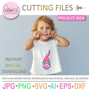 Girl Gnome Svg-gnome Clipart-gnome Svg Files for Cricut-cute Garden ...