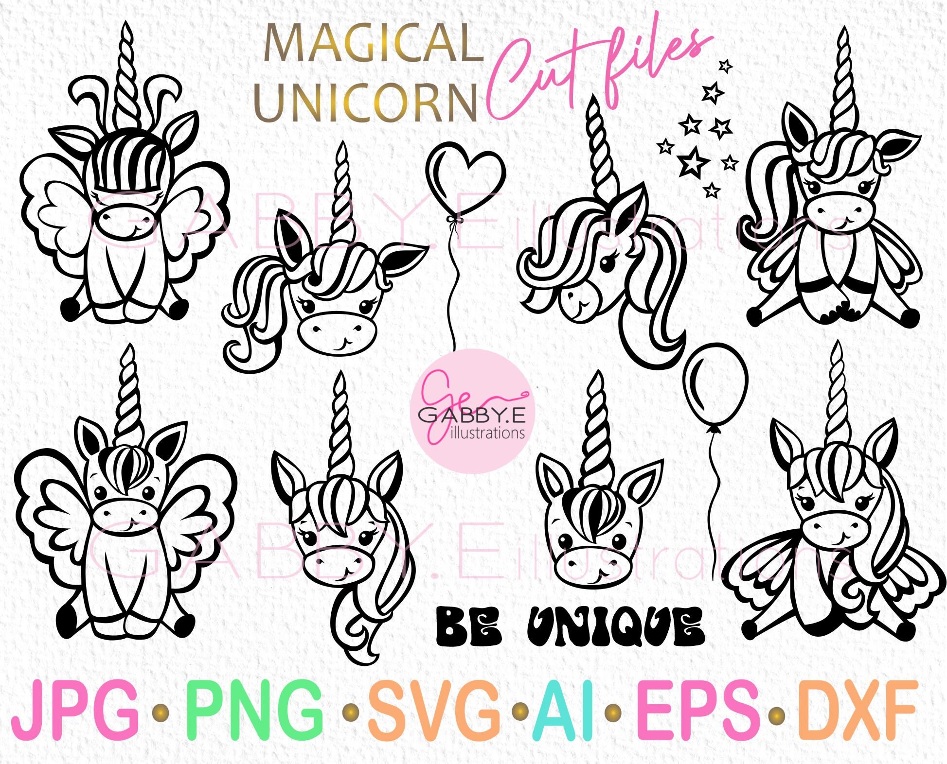 Unicorn Svg-unicorn Png-unicorn Clipart-unicorn Face Svg-baby Unicorn ...