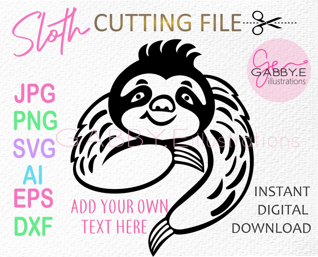 Use My Cute Sloth SVG Cut File on Your Cricut or Silhouette - Etsy