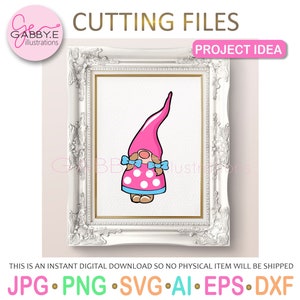 Girl Gnome Svg-gnome Clipart-gnome Svg Files for Cricut-cute Garden ...