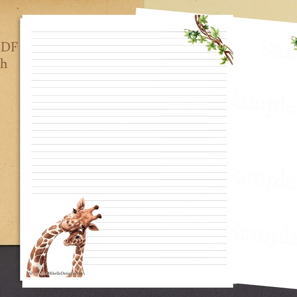 Giraffe Stationery - Etsy