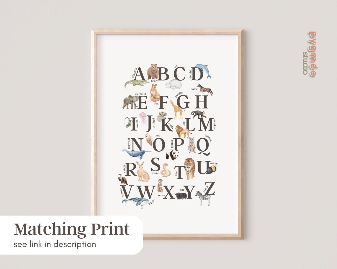 Animal Alphabet Flashcards Flashcards Printable Toddler Preschooler ...