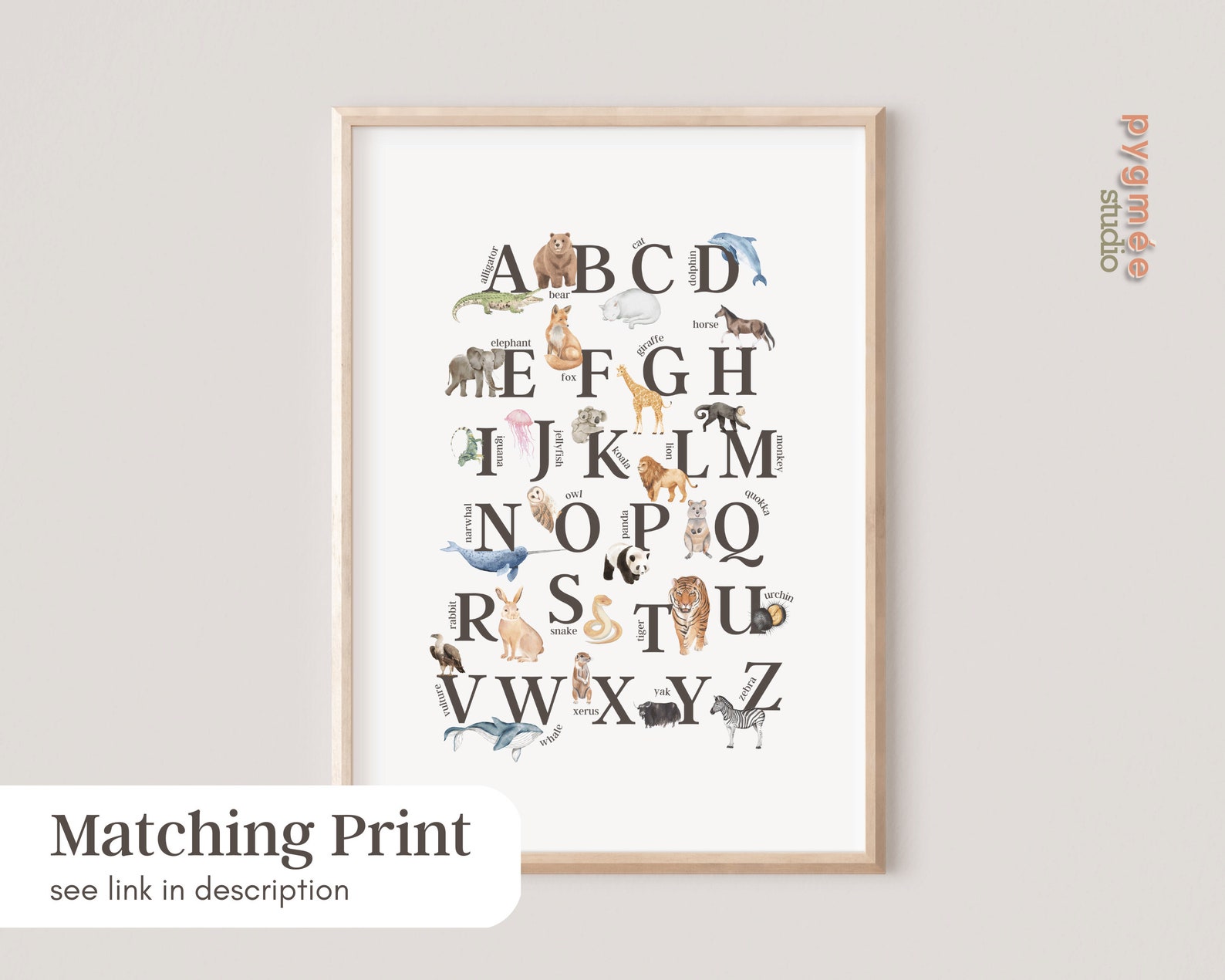 Animal Alphabet Flashcards | Flashcards Printable | Toddler Preschooler ...