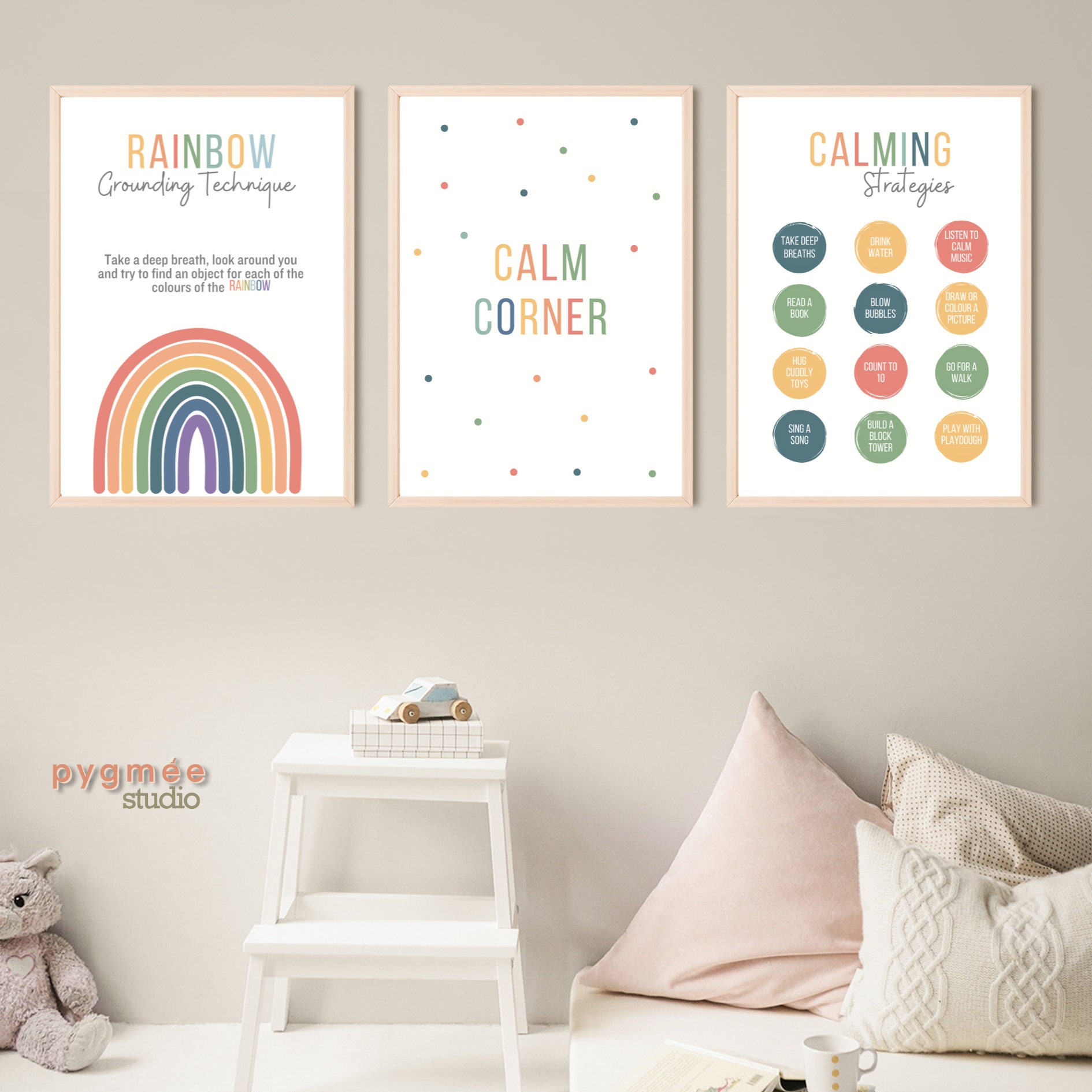 Rainbow Grounding Techniques Poster | Calm Corner Wall Art | Kids' Self ...