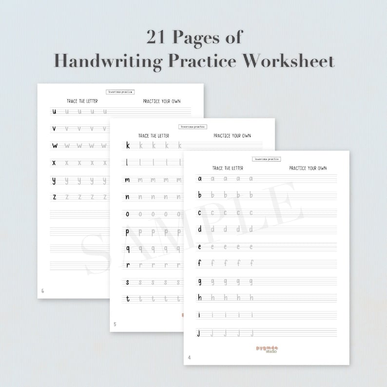 Printable Handwriting Worksheet 21 Pages | for Adults and Middle School ...