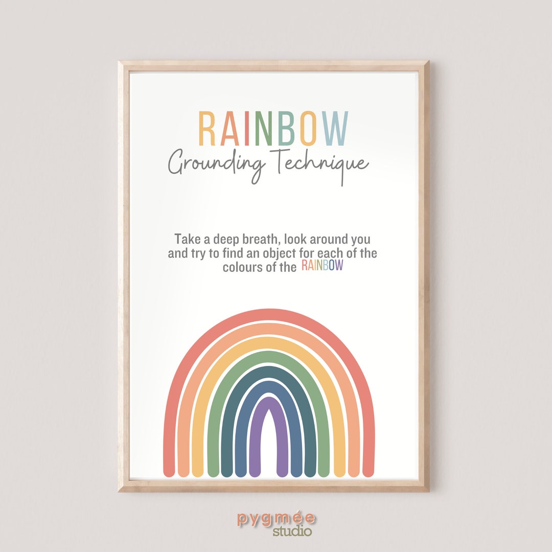 Rainbow Grounding Techniques Poster | Calm Corner Wall Art | Kids' Self ...