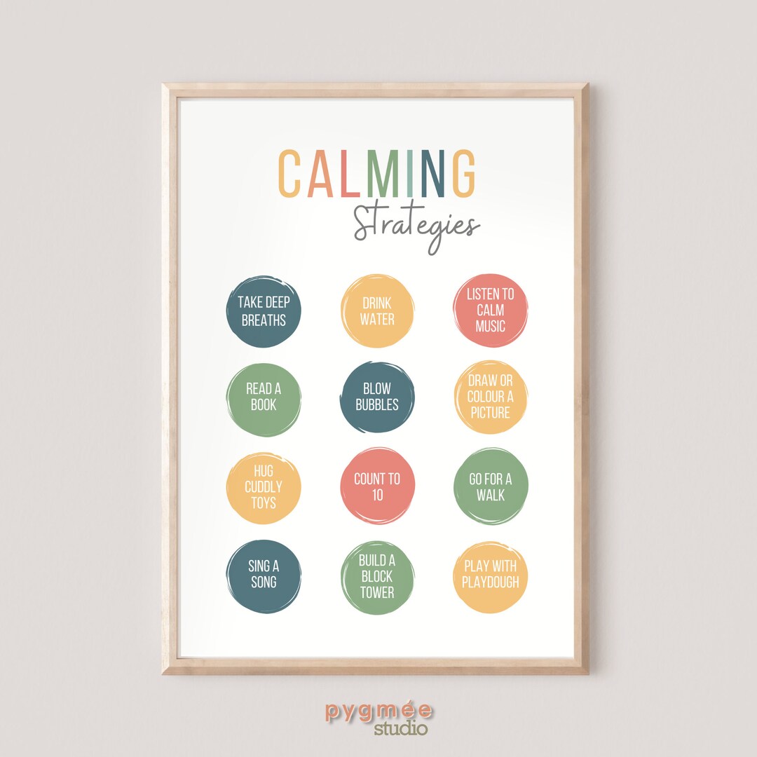 Calming Strategies Poster | Calm Corner Wall Art | Kids' Self ...