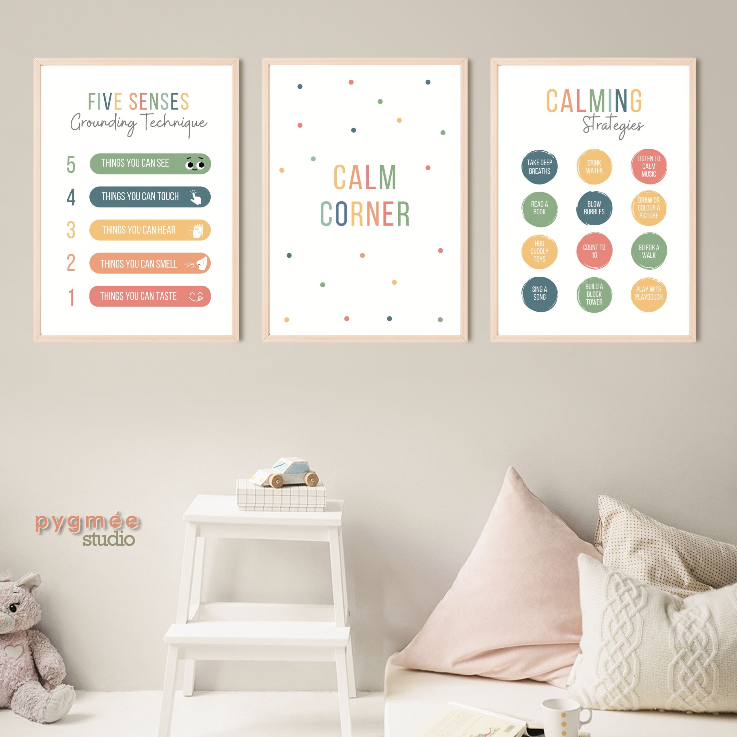 Five Senses Grounding Techniques Poster | Calm Corner Wall Art | Kids ...