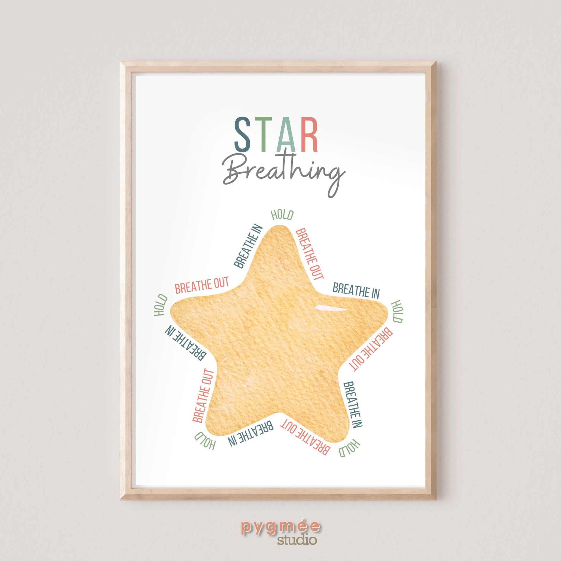 Star Breathing Poster | Calm Corner Wall Art | Kids' Self-regulation ...
